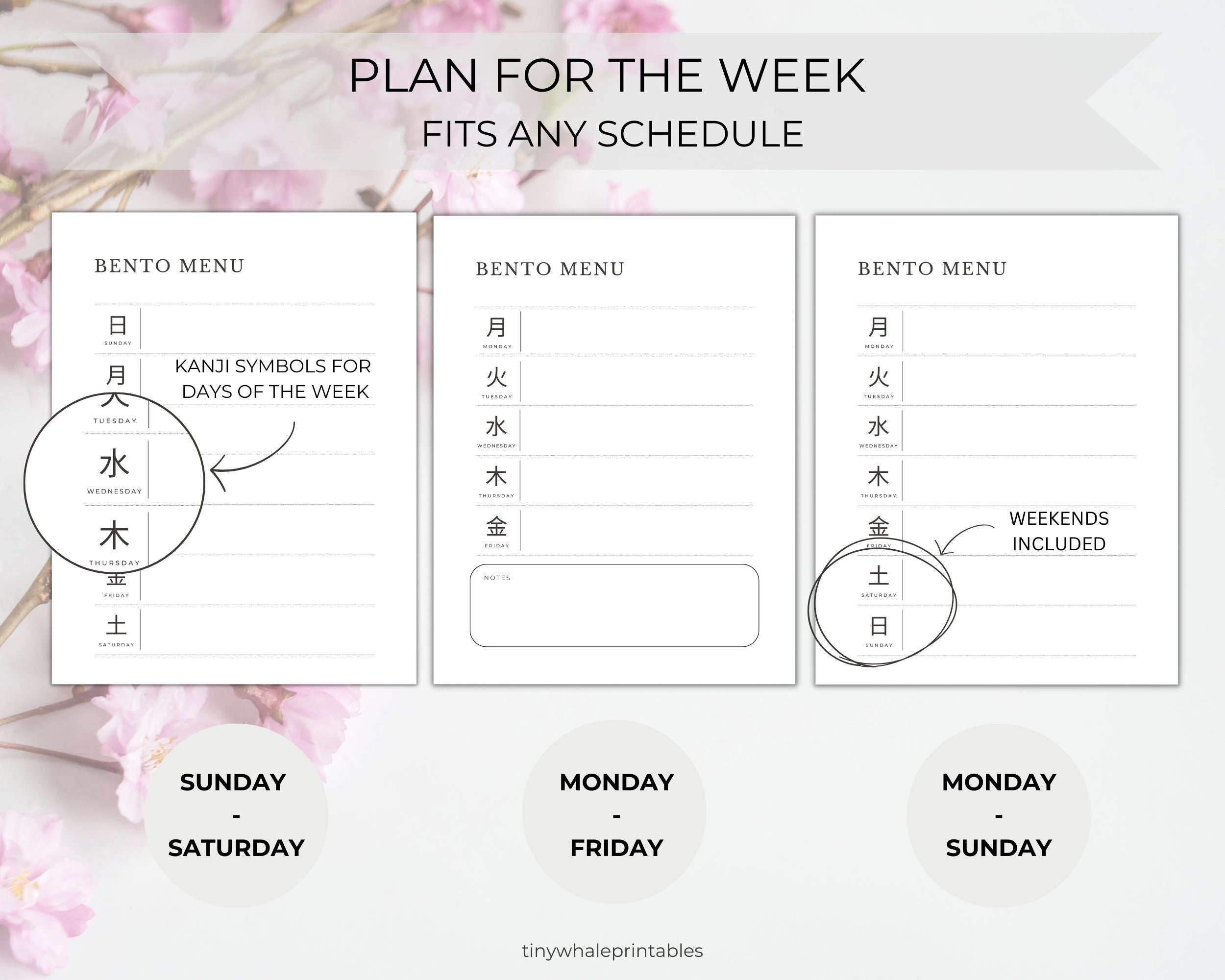 Japanese Bento Ideas Menu Planner Bundle, Traditional Bento, Authentic ...