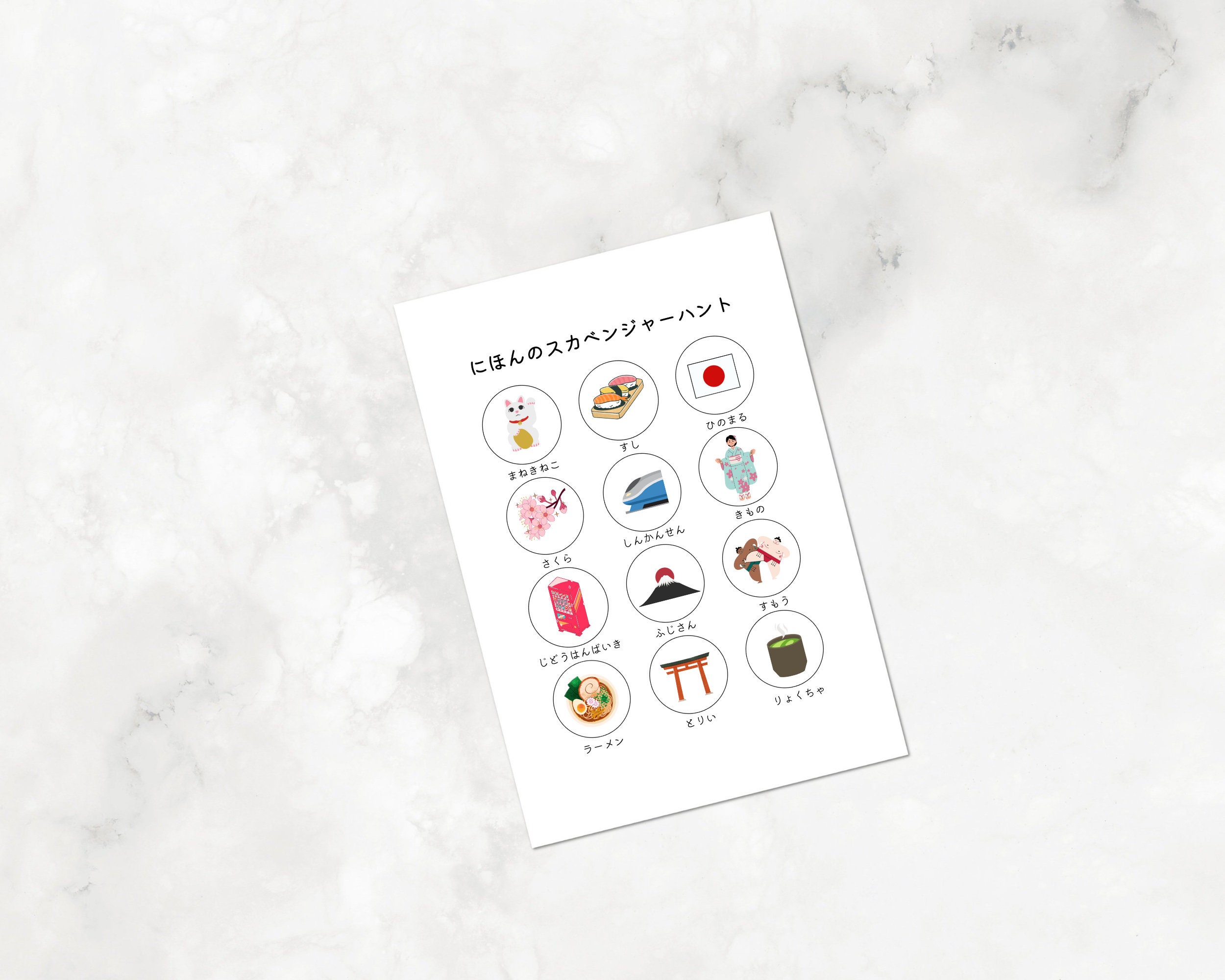 Japan Scavenger Hunt, Tokyo Travel Bingo, Party Game, Sightseeing ...