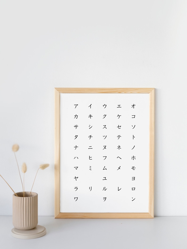 Simple Hiragana Katakana Chart Without English/romaji, Basic Japanese ...