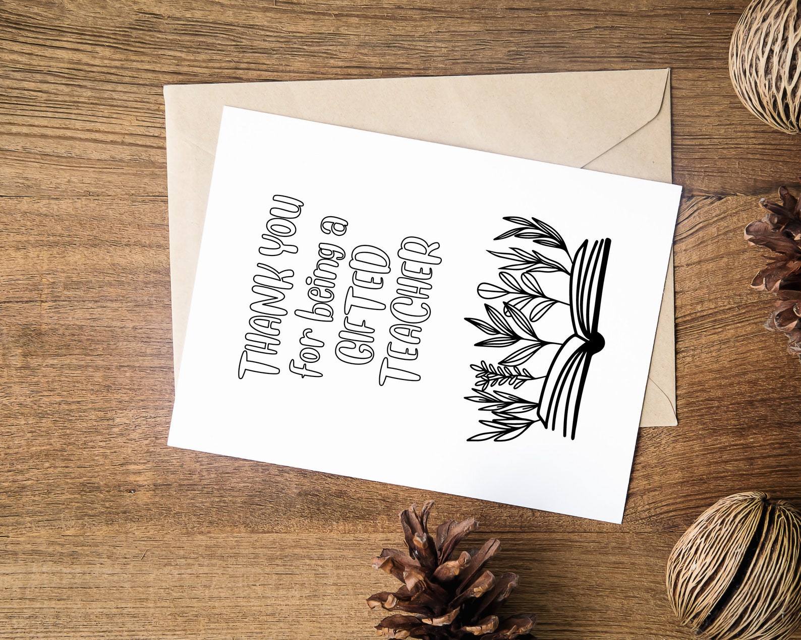 Printable Teacher Thank You Card, Coloring Card From Gifted & Talented ...