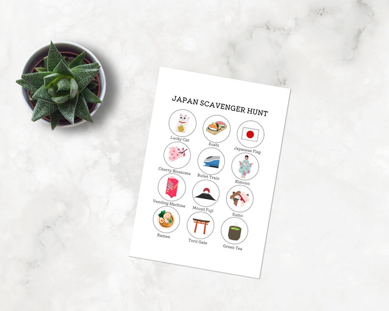 Japan Scavenger Hunt Printable, Party Game, Tokyo Kyoto Travel Bingo ...