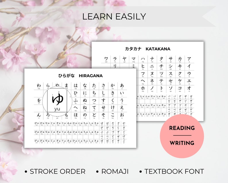 Hiragana Katakana Full Chart With Romaji & Stroke Order, Complete With ...