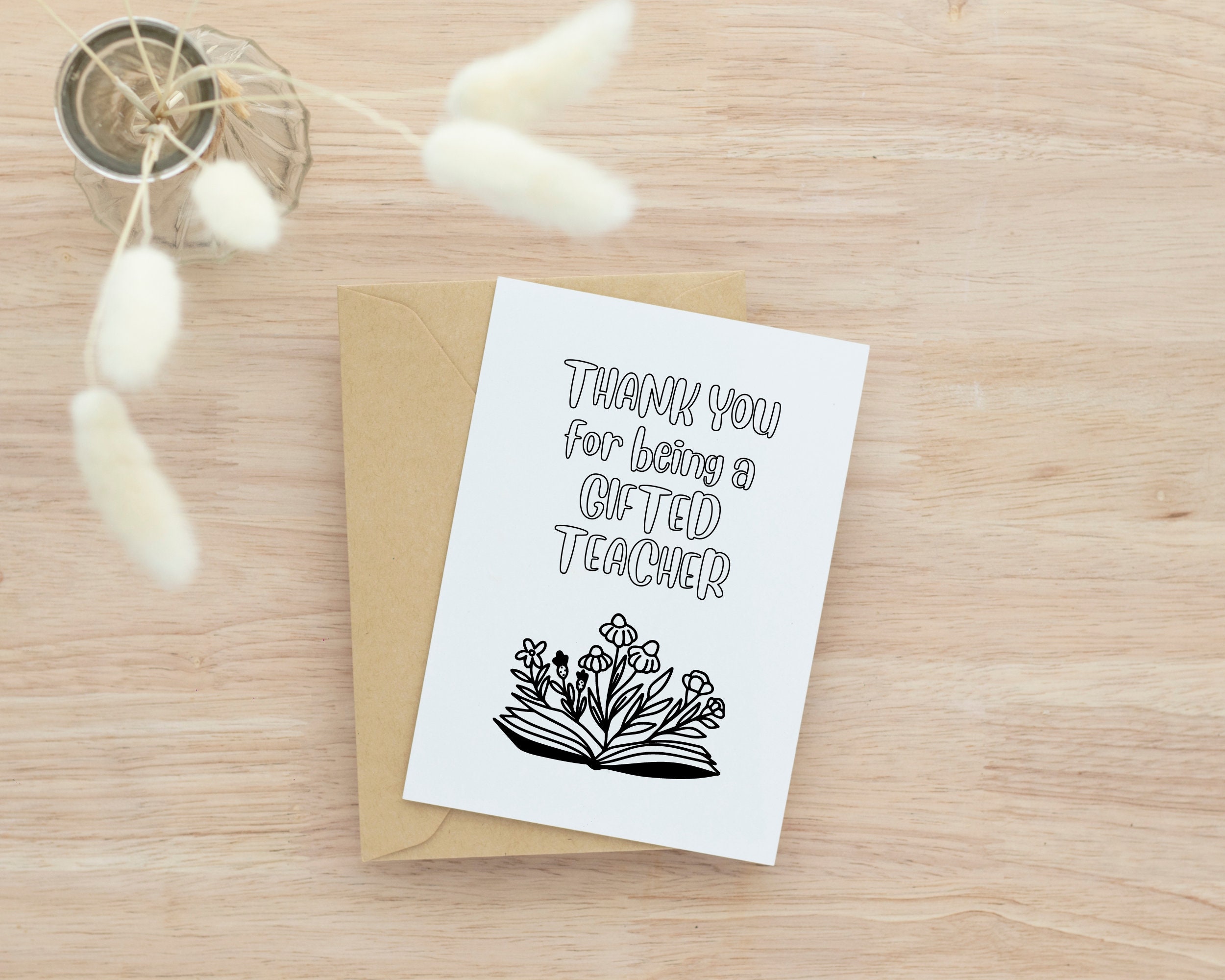 Gifted Teacher Card, Printable Coloring Thank You Card From Student ...