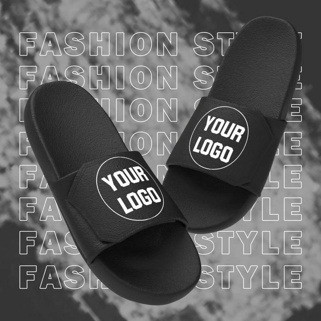 Custom Velcro Slide Sandals With Your Logo - Etsy