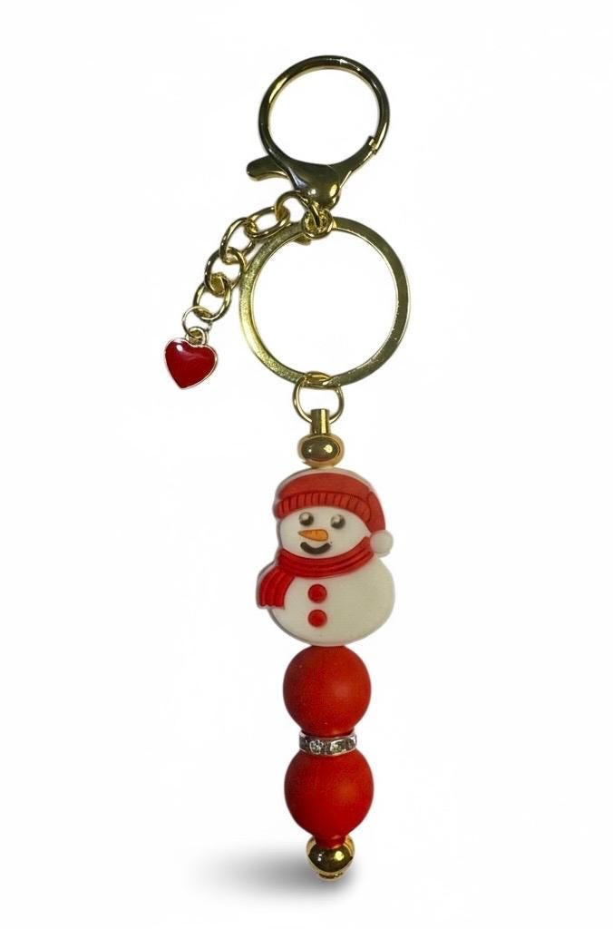 Christmas Keychains/holiday Keychains/beaded Christmas Keychain/bag or ...