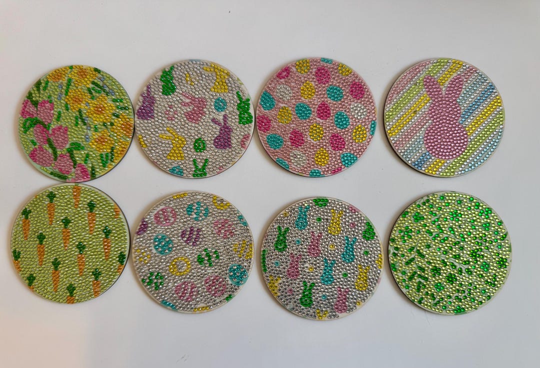 Finished Diamond Art Easter Coasters/easter Coasters/easter Decor ...