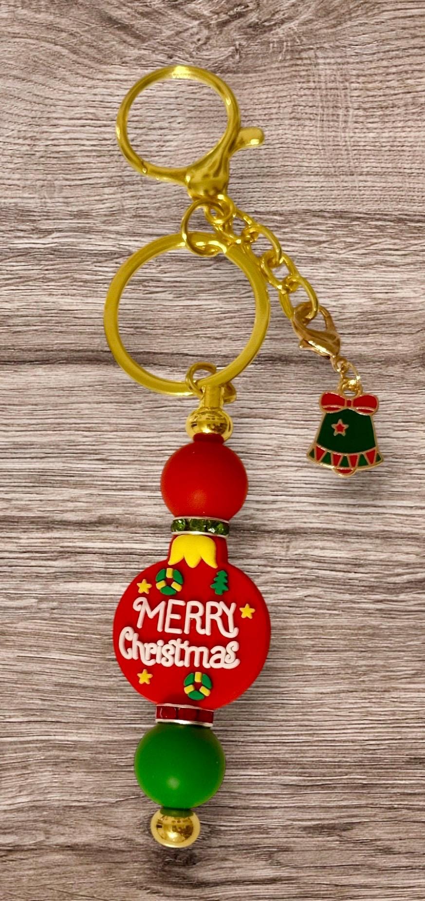 Christmas Keychains/holiday Keychains/beaded Christmas Keychain - Etsy UK