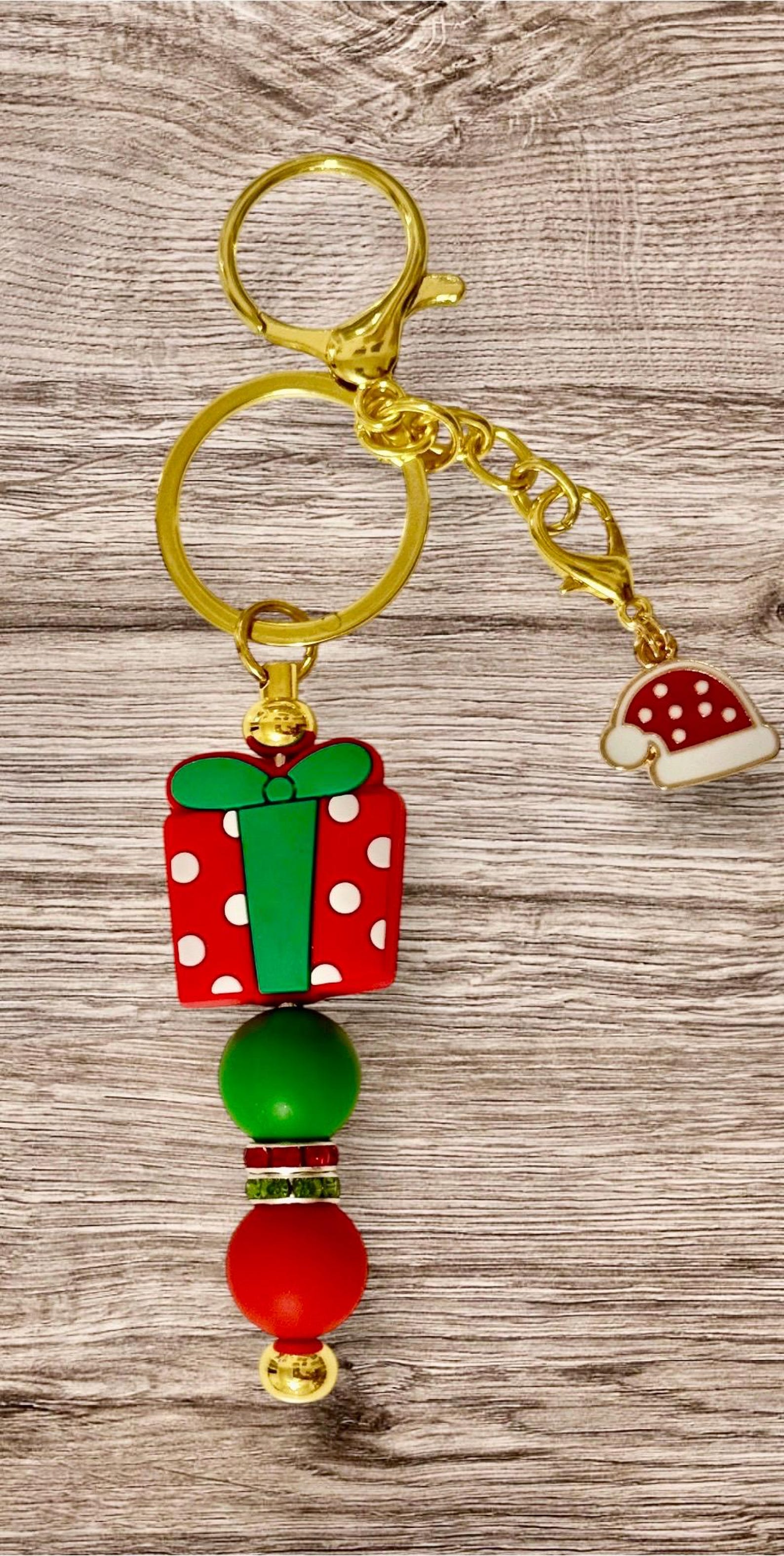 Christmas Keychains/holiday Keychains/beaded Christmas Keychain - Etsy UK
