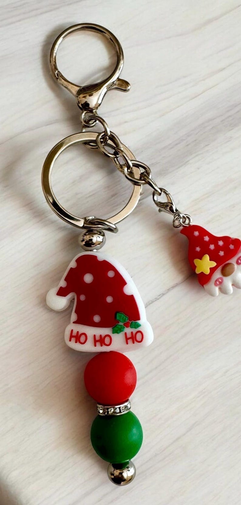Christmas Keychains/holiday Keychains/beaded Christmas Keychain/bag or ...