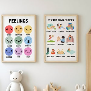 Feelings Emotions Posters | Calm Regulation |kids Educational Wall Art ...