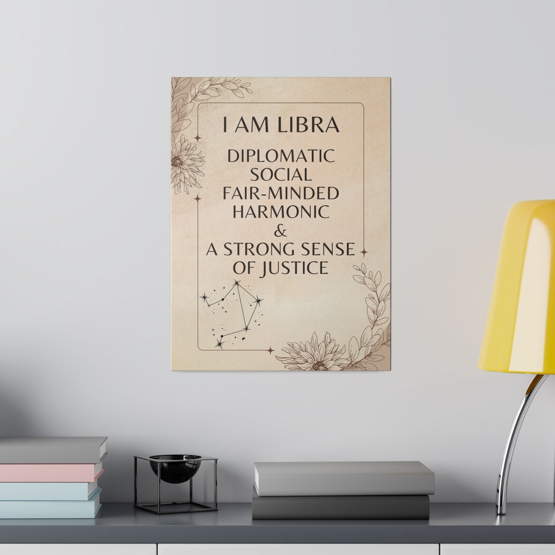 Libra Matte Canvas Zodiac Print Zodiac Wall Art Zodiac Poster - Etsy