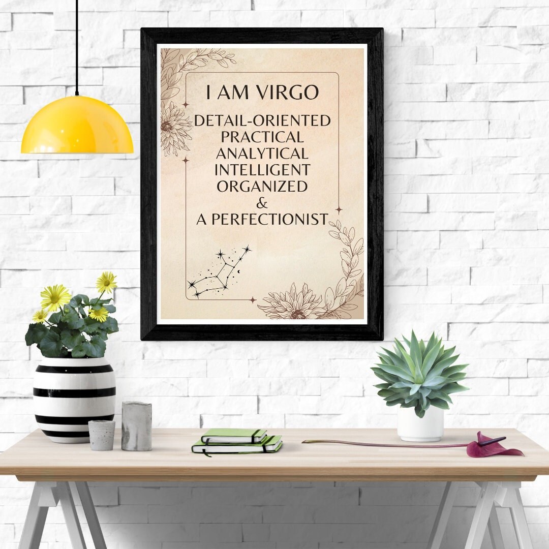 Virgo Premium Zodiac Poster for Personalized Home Décor - Etsy