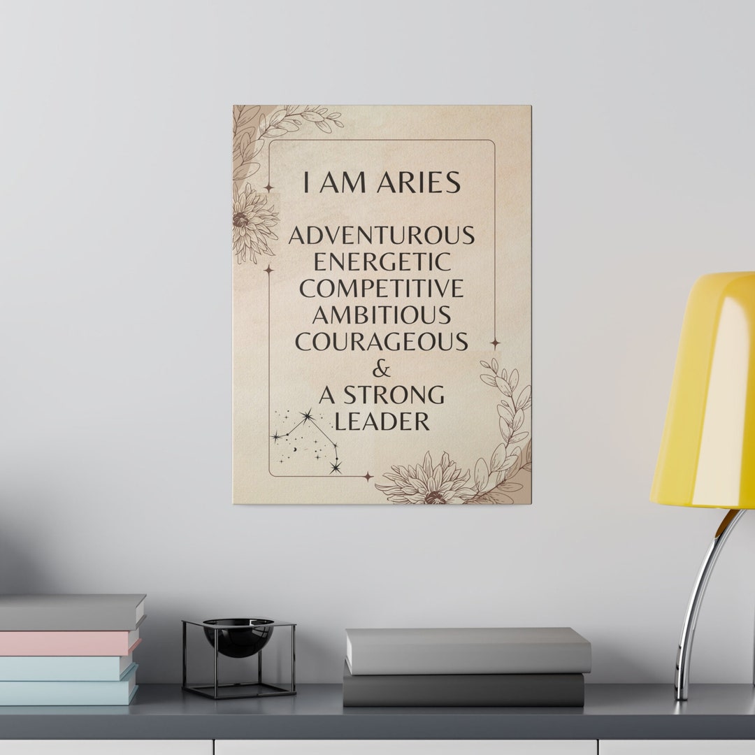 Aries Matte Canvas Zodiac Print Zodiac Wall Art Zodiac Poster - Etsy