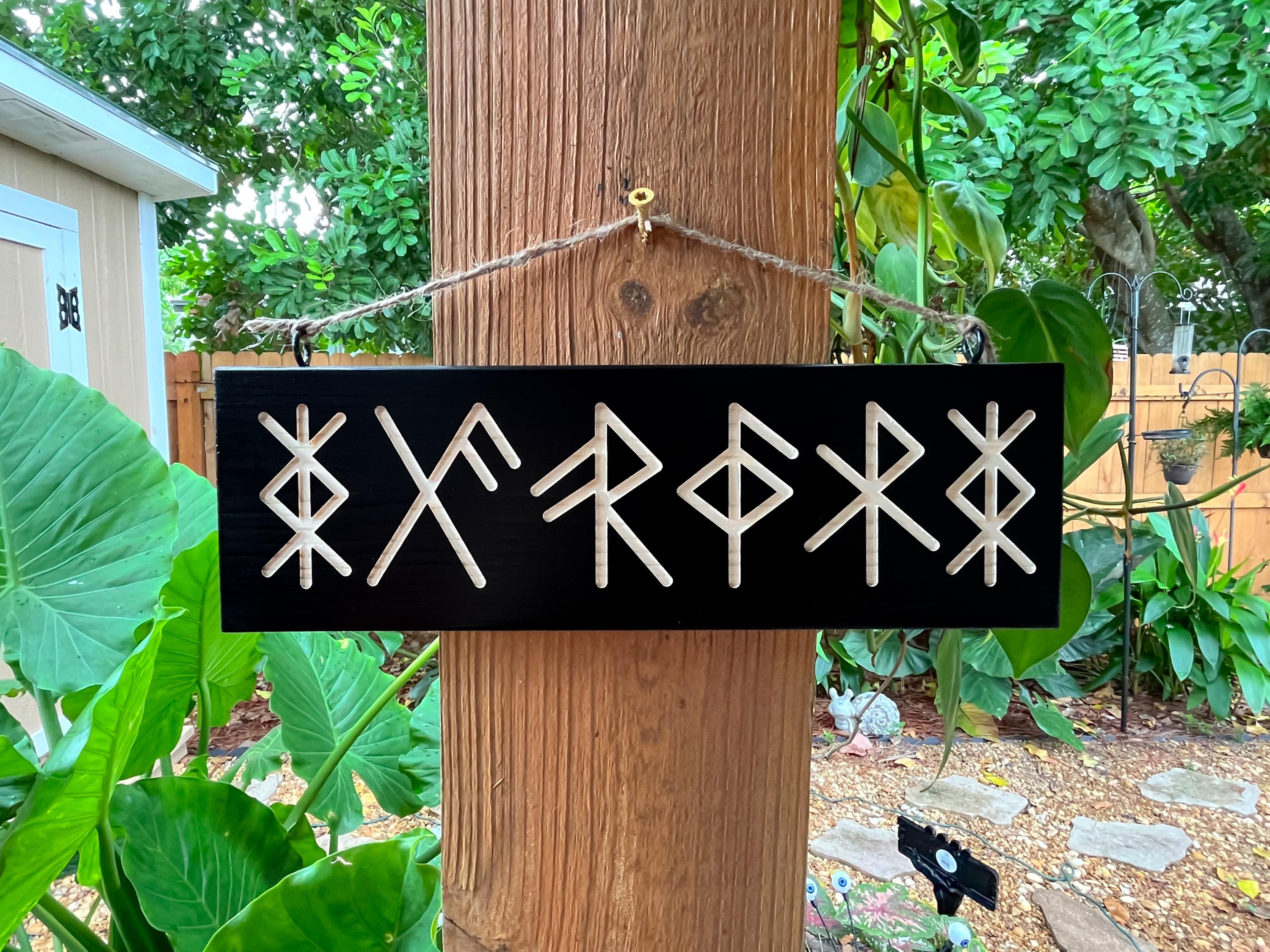 Handcrafted Protection Bind Rune Board. Protection, Good Luck, Energy ...