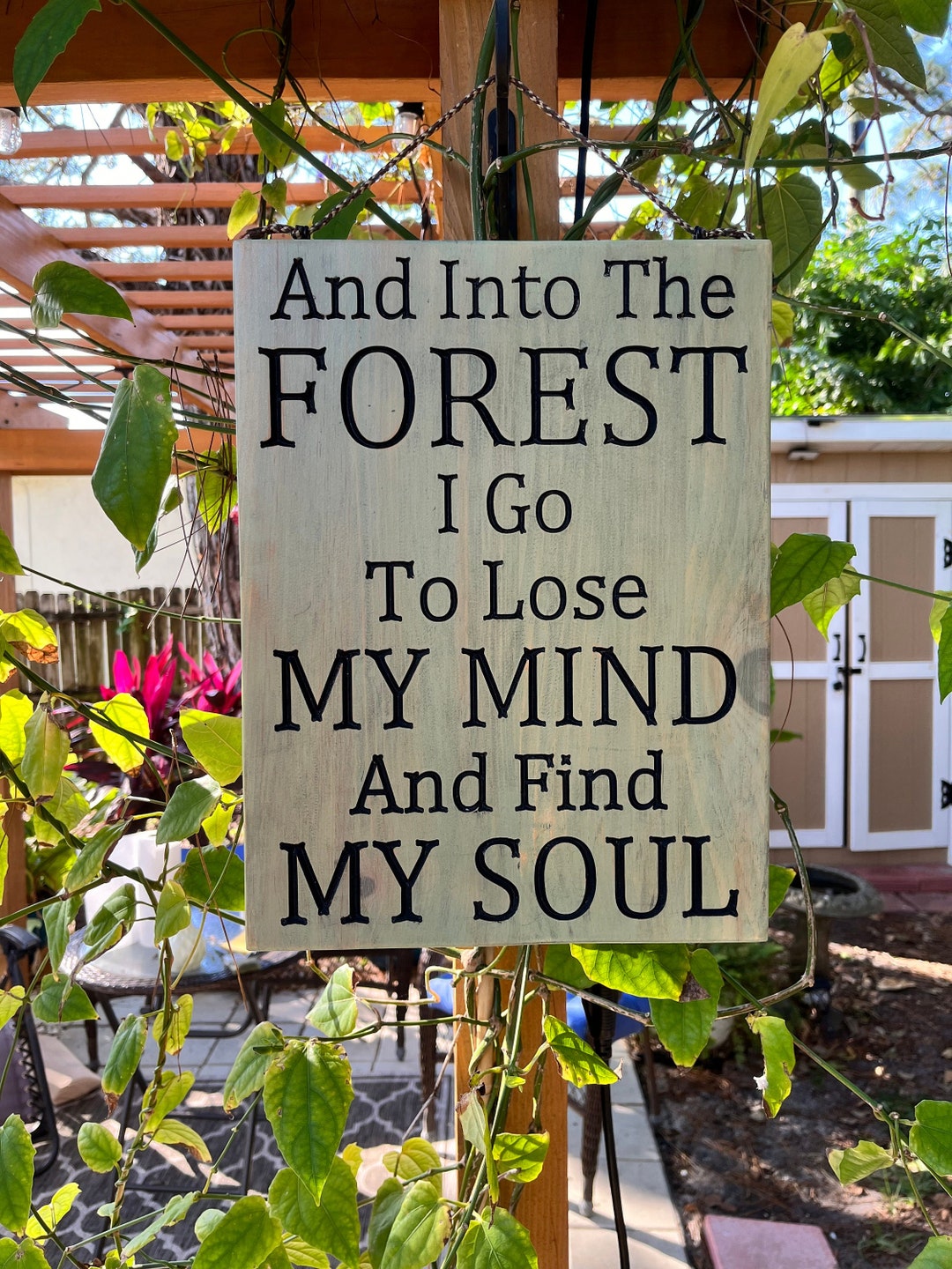 And Into the Forest I Go Sign. Handcrafted Carved Wood Sign. Sage Green ...