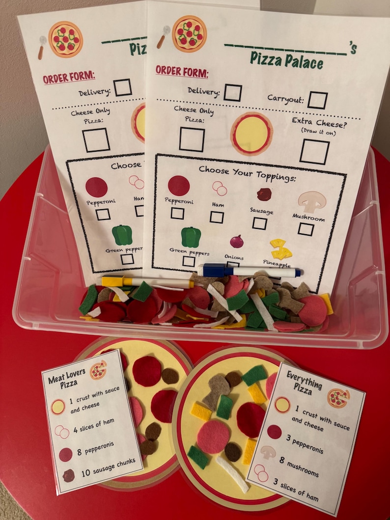 Pretend Pizza Activity Bin - Etsy