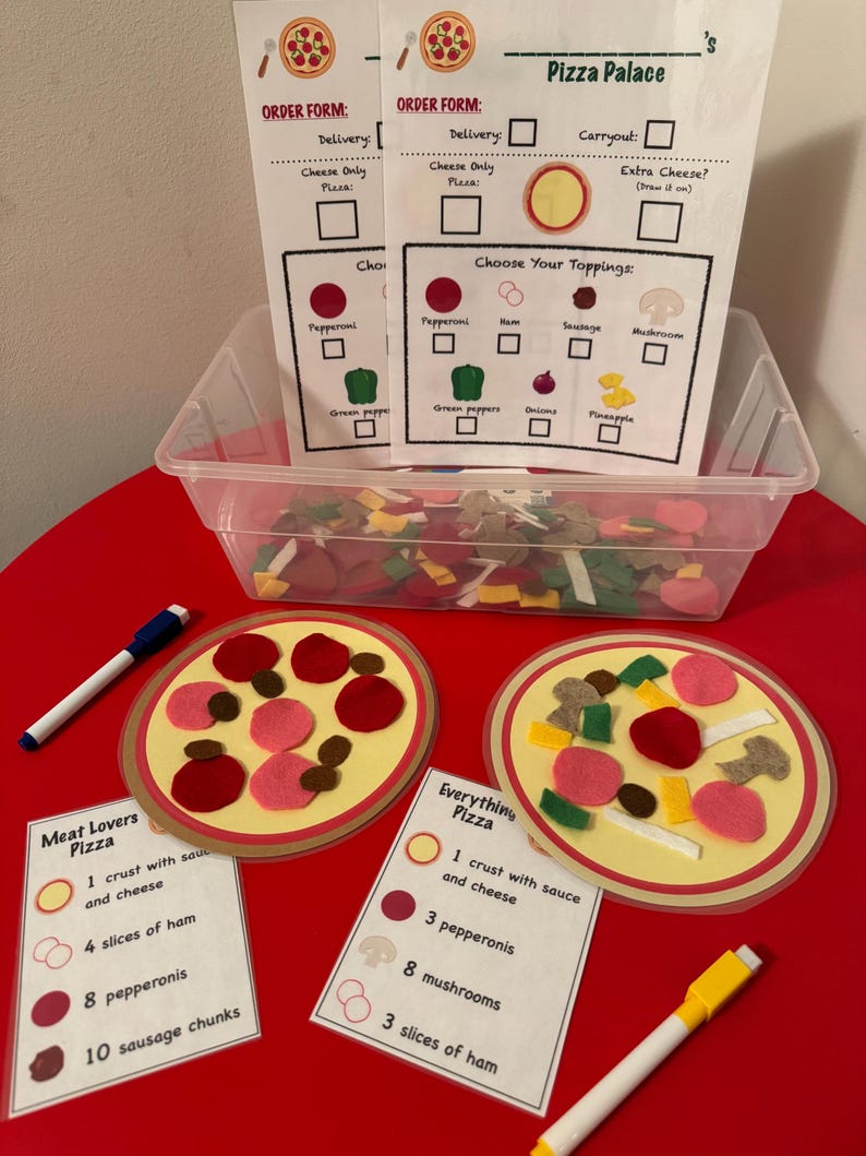 Pretend Pizza Activity Bin - Etsy
