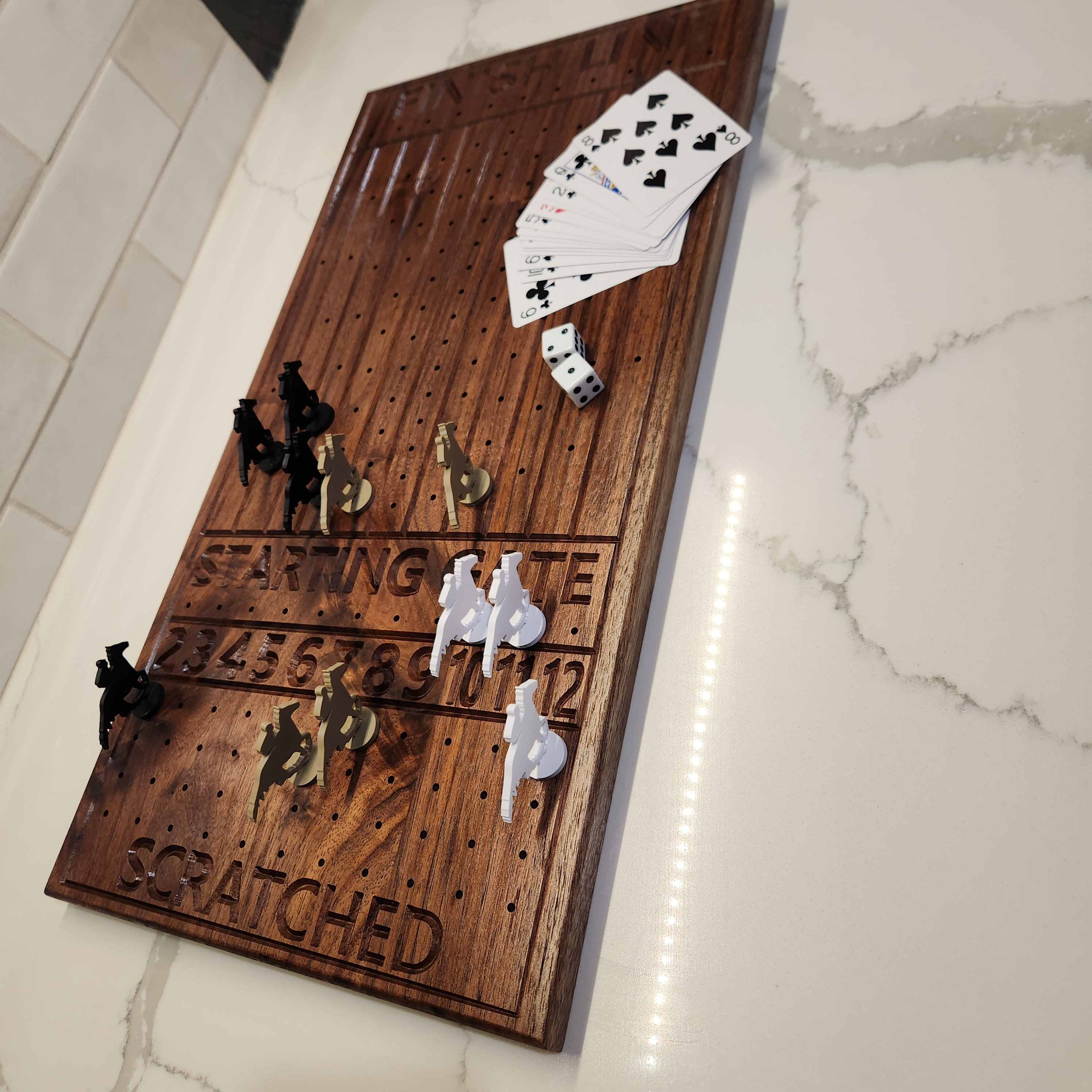 Horse Race Game; Handmade Hardwood Horse Racing Dice Card Party Game - Etsy