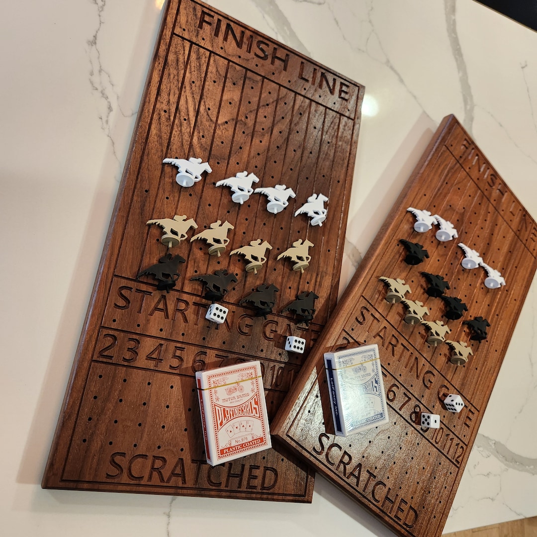 Horse Race Game; Handmade Hardwood Horse Racing Dice Card Party Game - Etsy