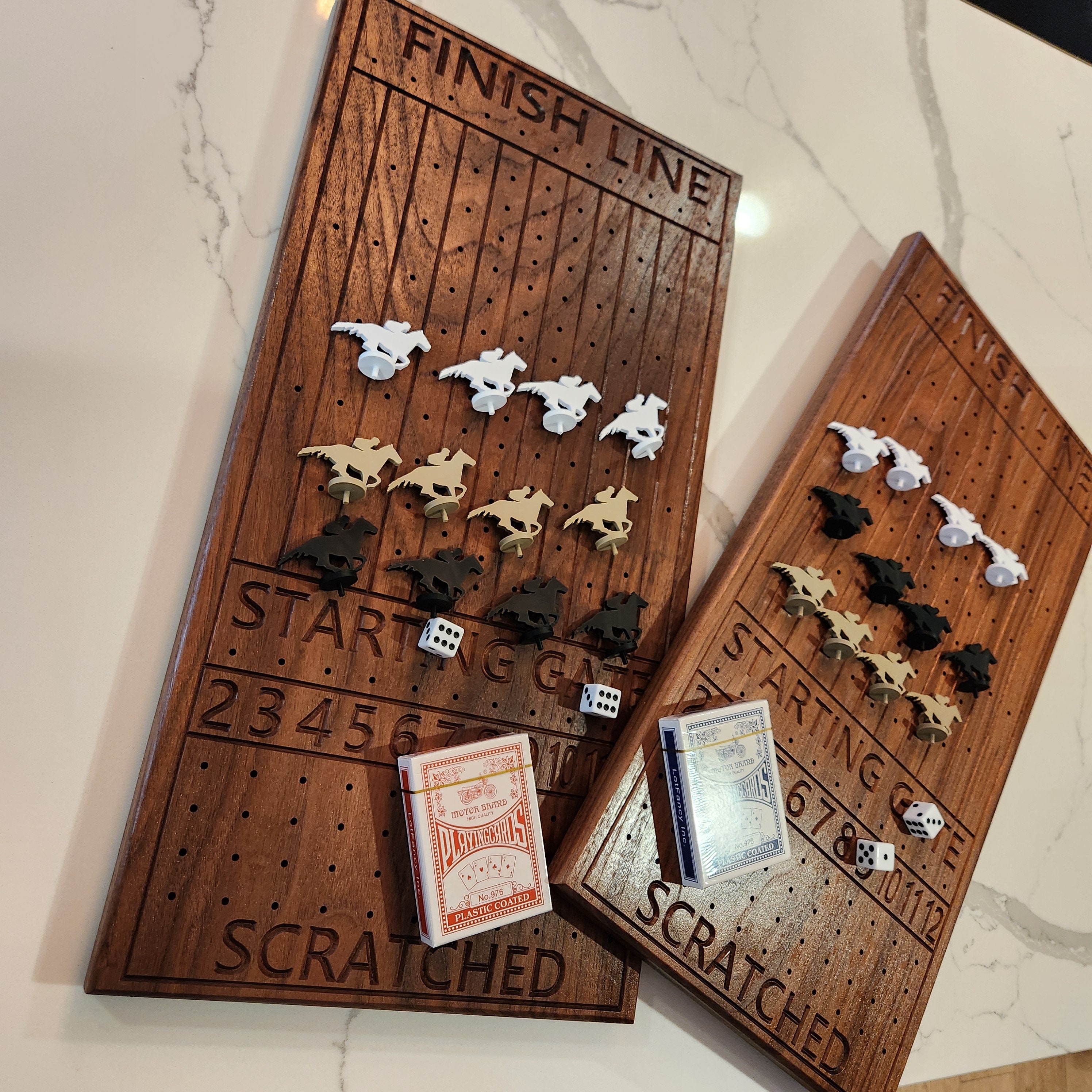 Horse Race Game; Handmade Hardwood Horse Racing Dice Card Party Game - Etsy