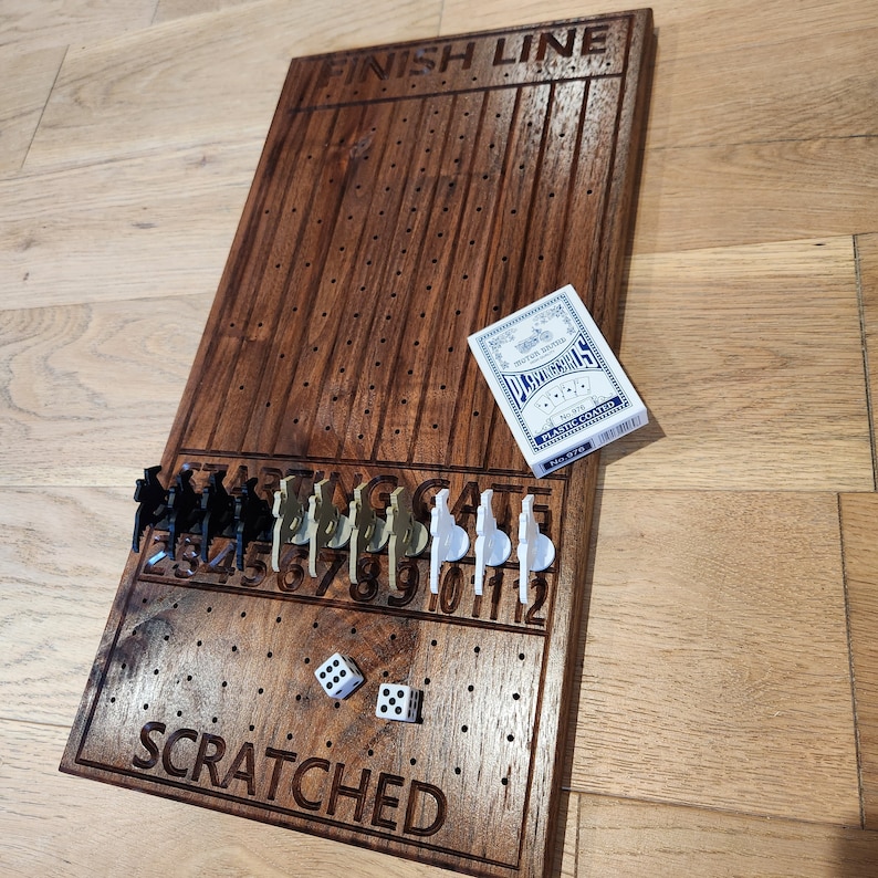 Horse Race Game; Handmade Hardwood Horse Racing Dice Card Party Game - Etsy