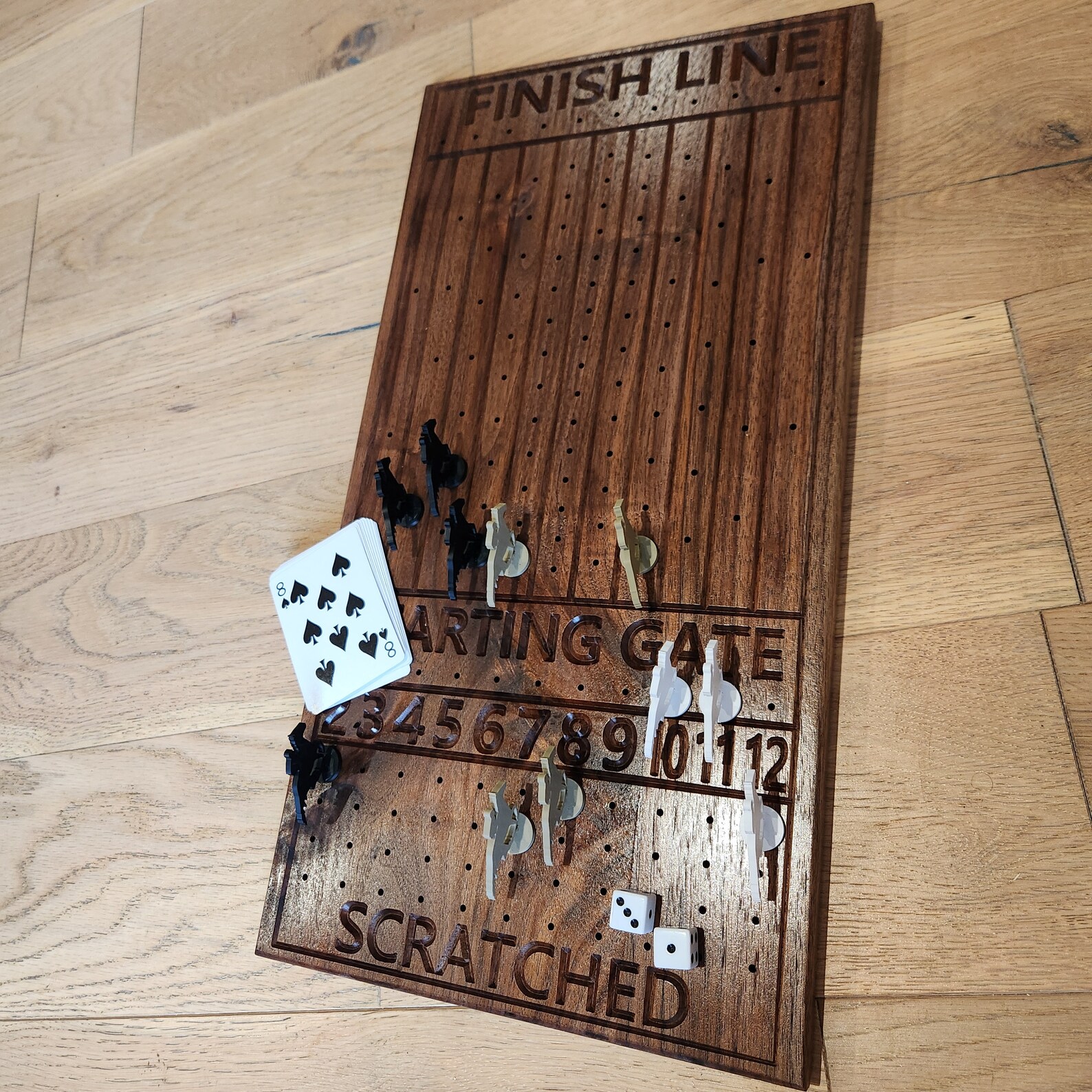 Horse Race Game; Handmade Hardwood Horse Racing Dice Card Party Game - Etsy