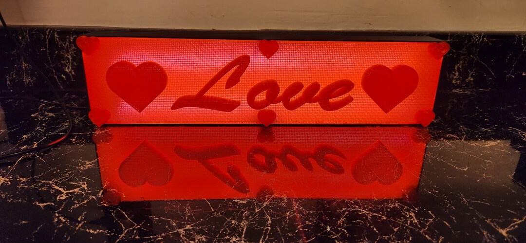LOVE Light up 3D Printed Sign - Etsy