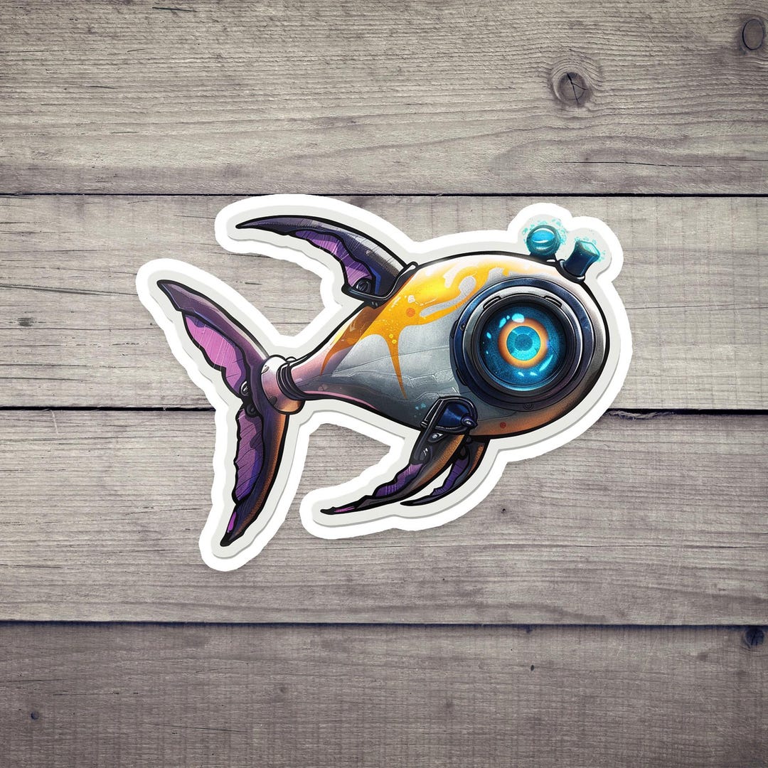 Bionic Fish Kiss-cut Sticker, Underwater Creature Decals, Ocean Animal ...
