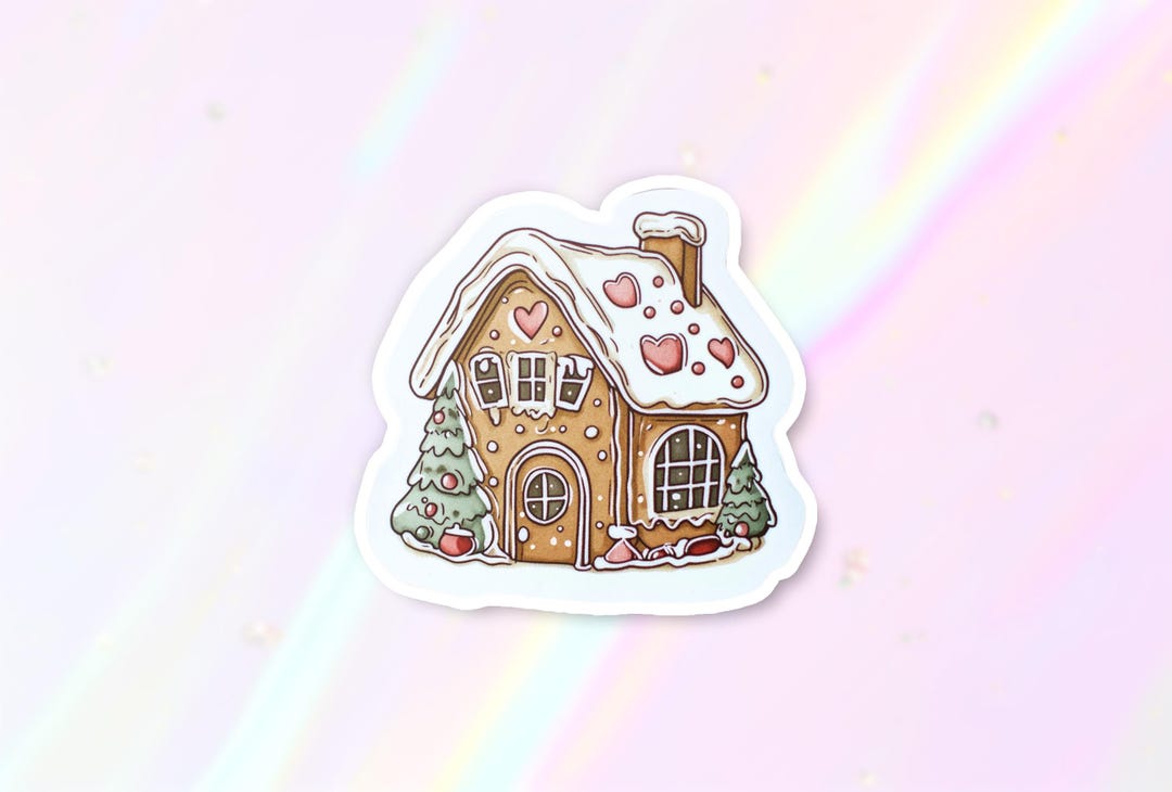 Gingerbread House Stickers, Winter Snow Christmas Holiday Cute Kiss-cut ...