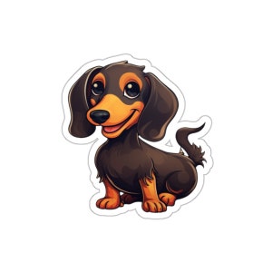 Cute Dachshund Sticker - Etsy