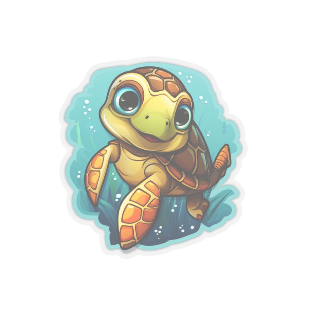 Cute Turtle Sticker - Etsy
