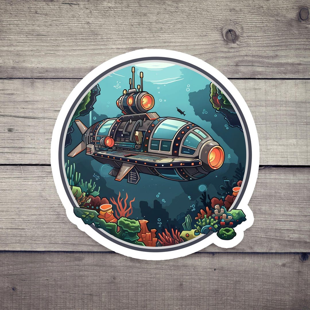 Submarine Sticker, Nautical Theme Decal, Ocean Lover Gift, Waterproof ...