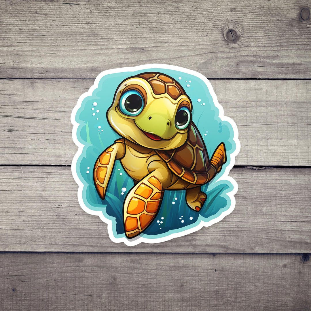 Cute Turtle Sticker - Etsy