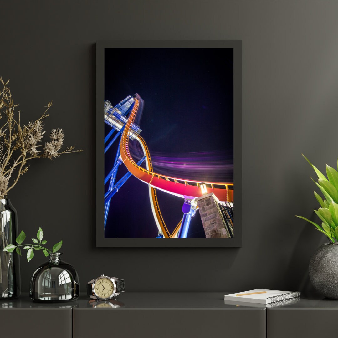Roller Coaster Amusement Park Photography Print, Poster, Wall Art - Etsy