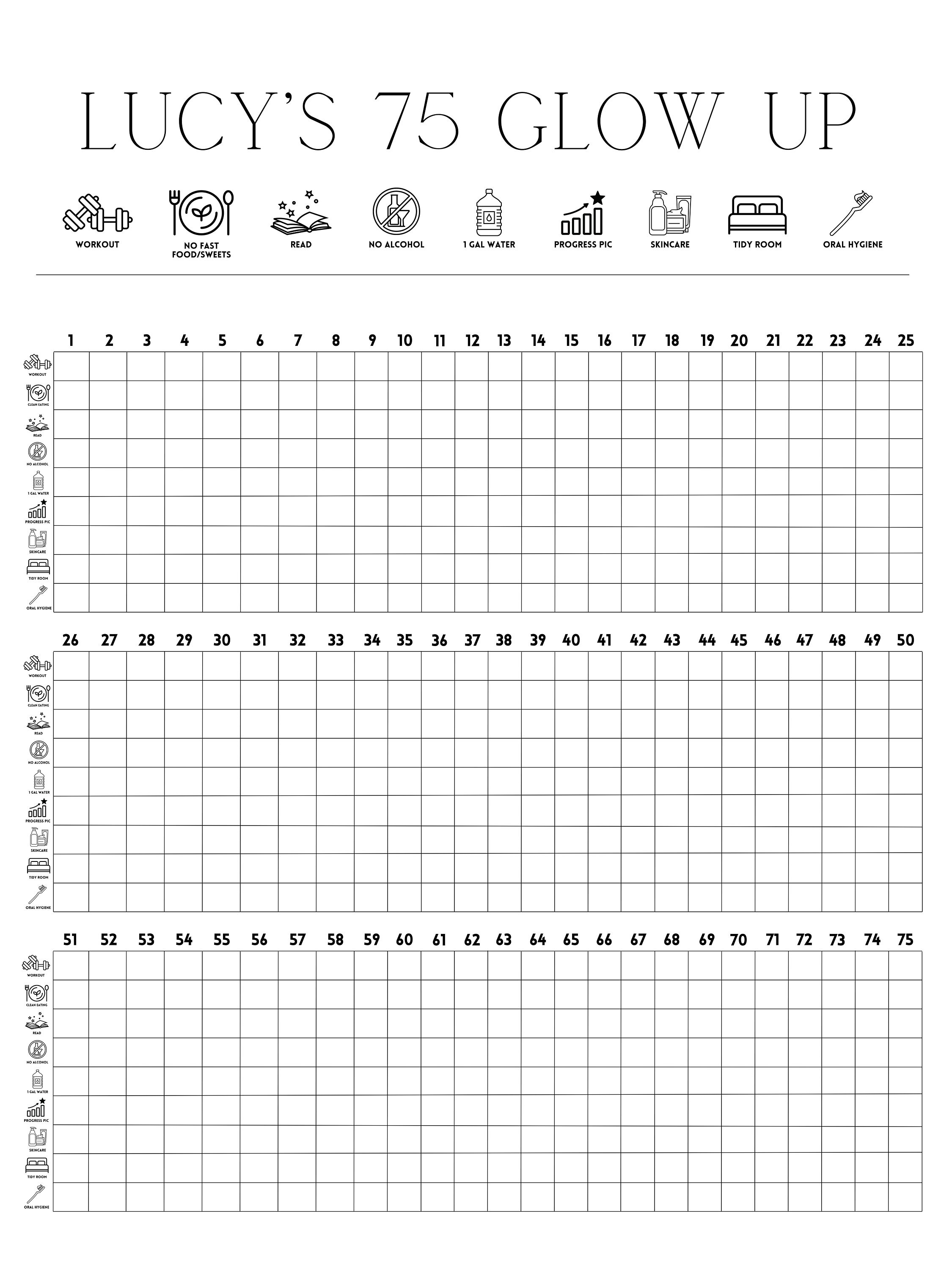 Custom 75 Day Challenge Download - Etsy