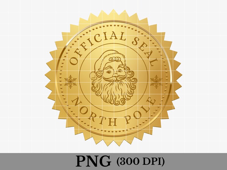 Sello dorado de Santa Claus PNG Sello oficial Polo Norte Navidad Sello ...