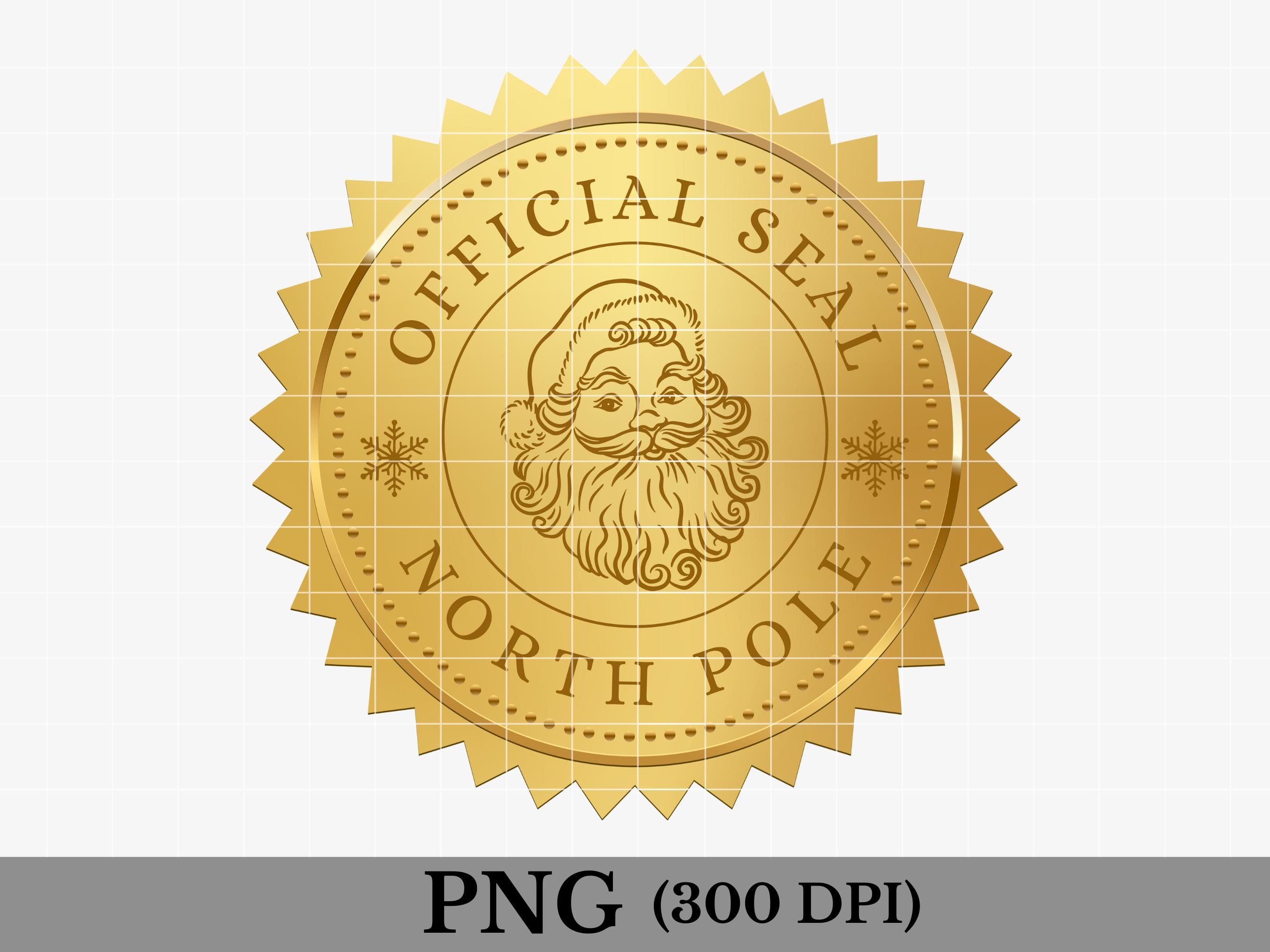 Santa Gold Seal PNG Official Seal North Pole Christmas Santa Claus ...