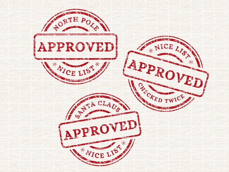 Santa Claus Approved Nice List Stamp PNG Bundle Official Seal North ...
