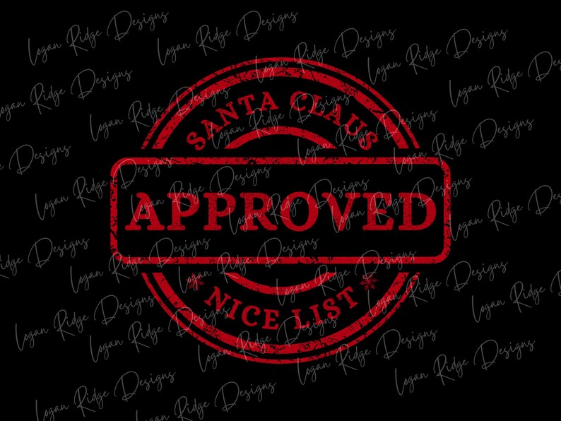 Santa Claus Approved Nice List Stamp PNG Bundle Official Seal North ...