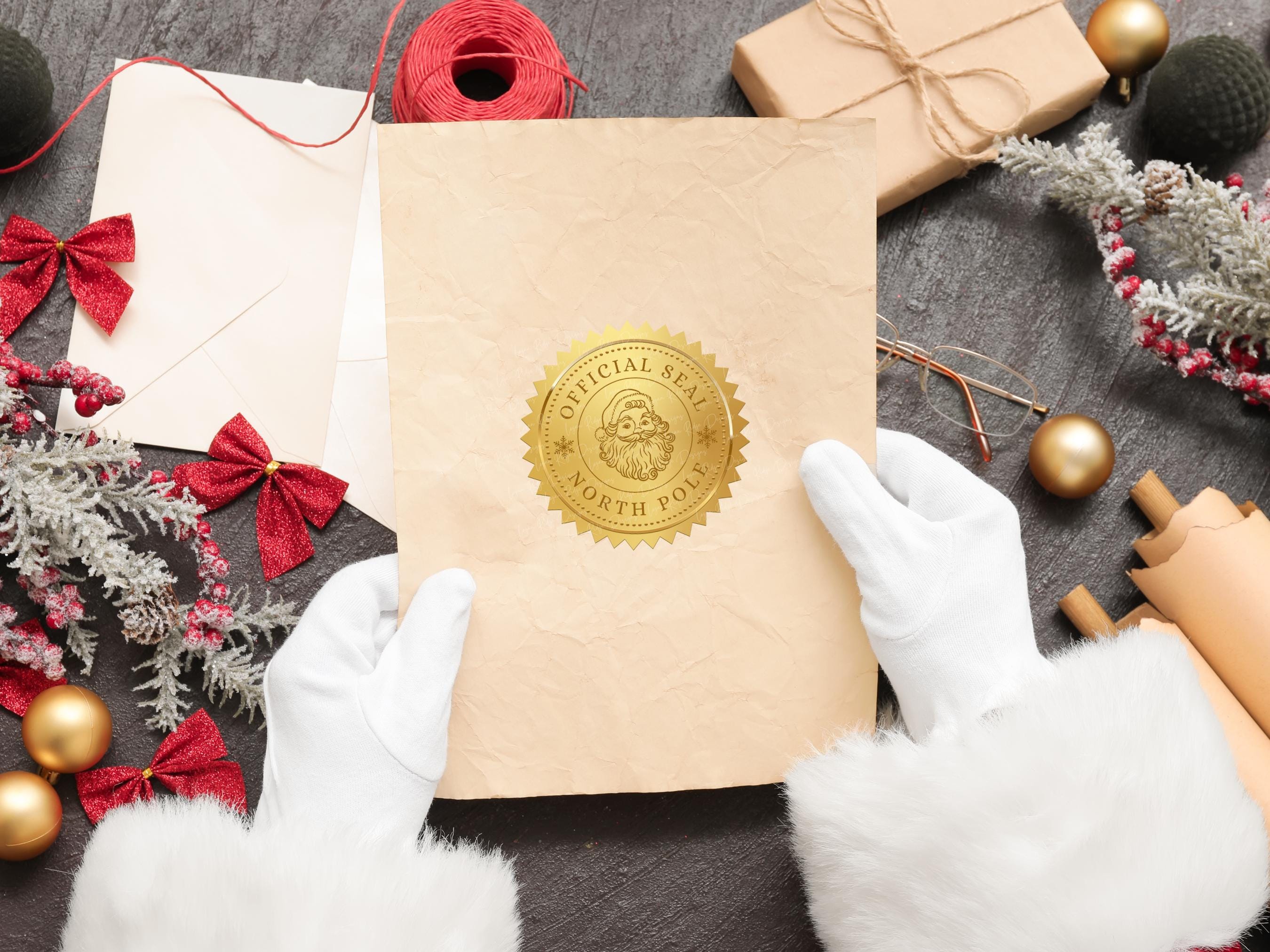Santa Gold Seal PNG Official Seal North Pole Christmas Santa Claus ...