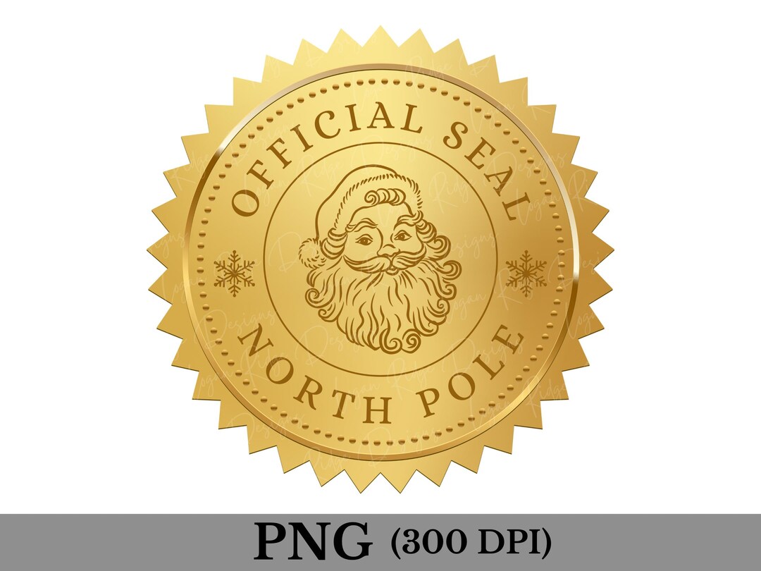 Santa Gold Seal PNG Official Seal North Pole Christmas Santa Claus ...
