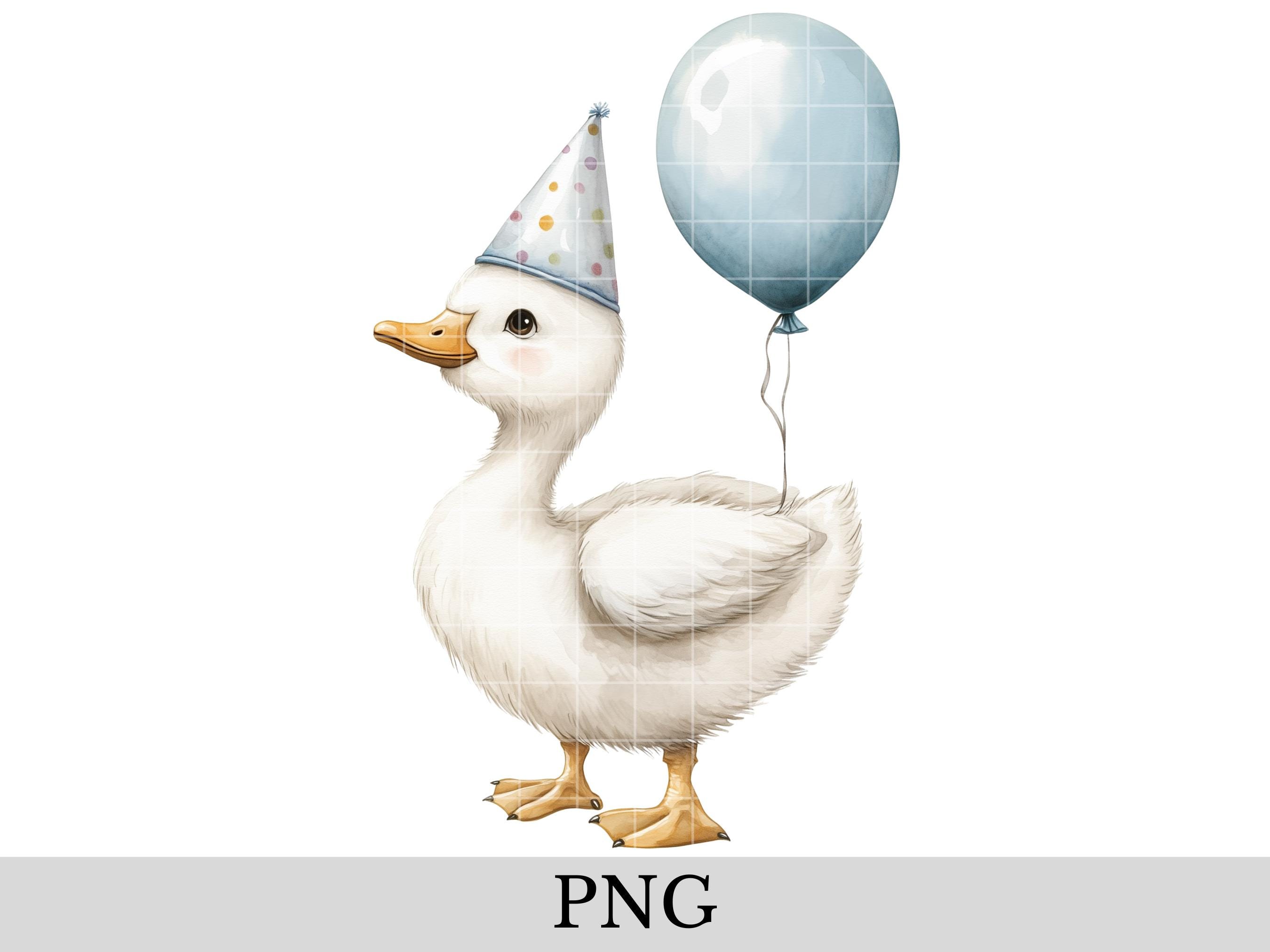 Silly Goose Birthday Clipart, Kids Birthday Whimsical PNG, Cute Baby ...