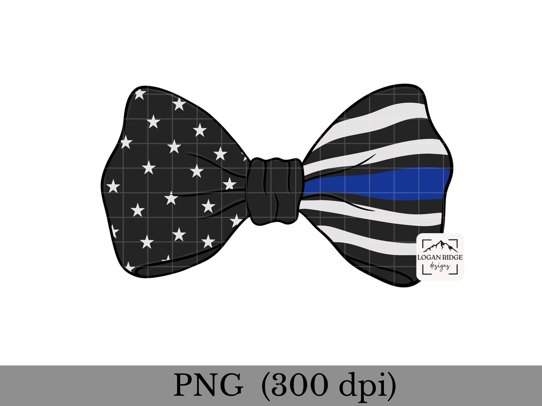 Thin Blue Line Bow Glitter PNG Police Wife Cop Wifey Law Enforcement ...