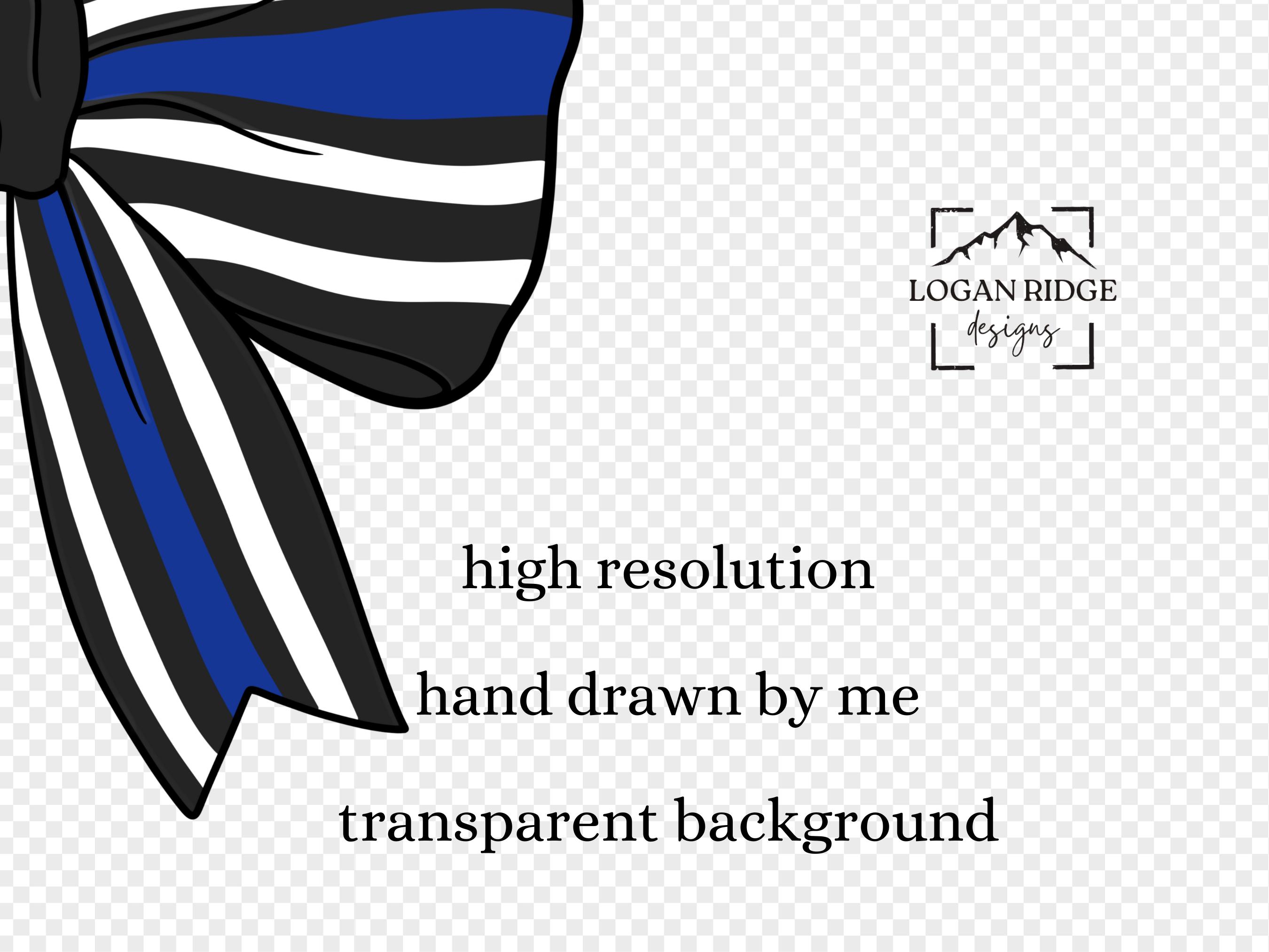 Thin Blue Line Bow PNG Police Wife Cop Wifey Law Enforcement Officer ...