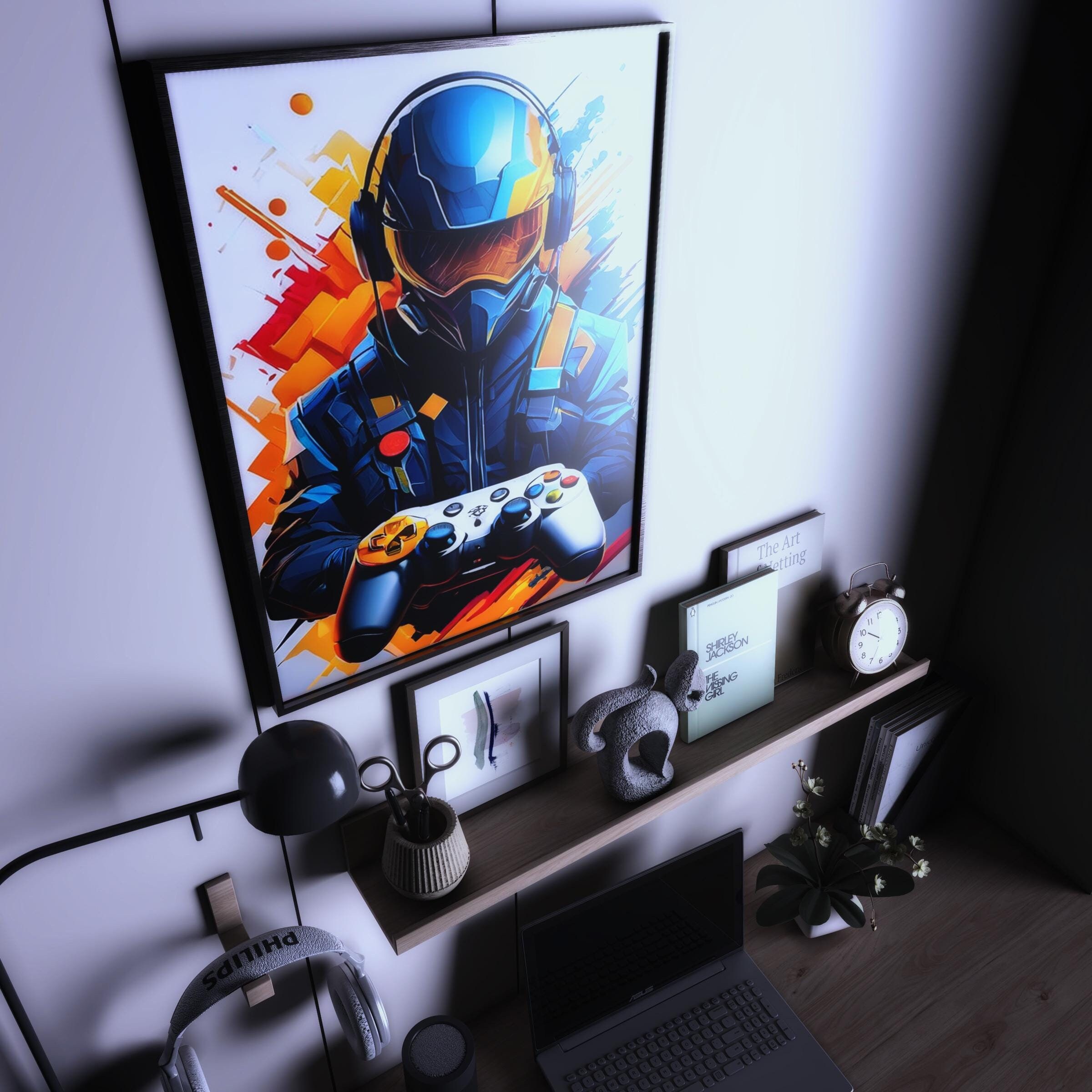 Gamming Wallpeper Gamepad Wall Decor Printable Dijital Art High Quality ...