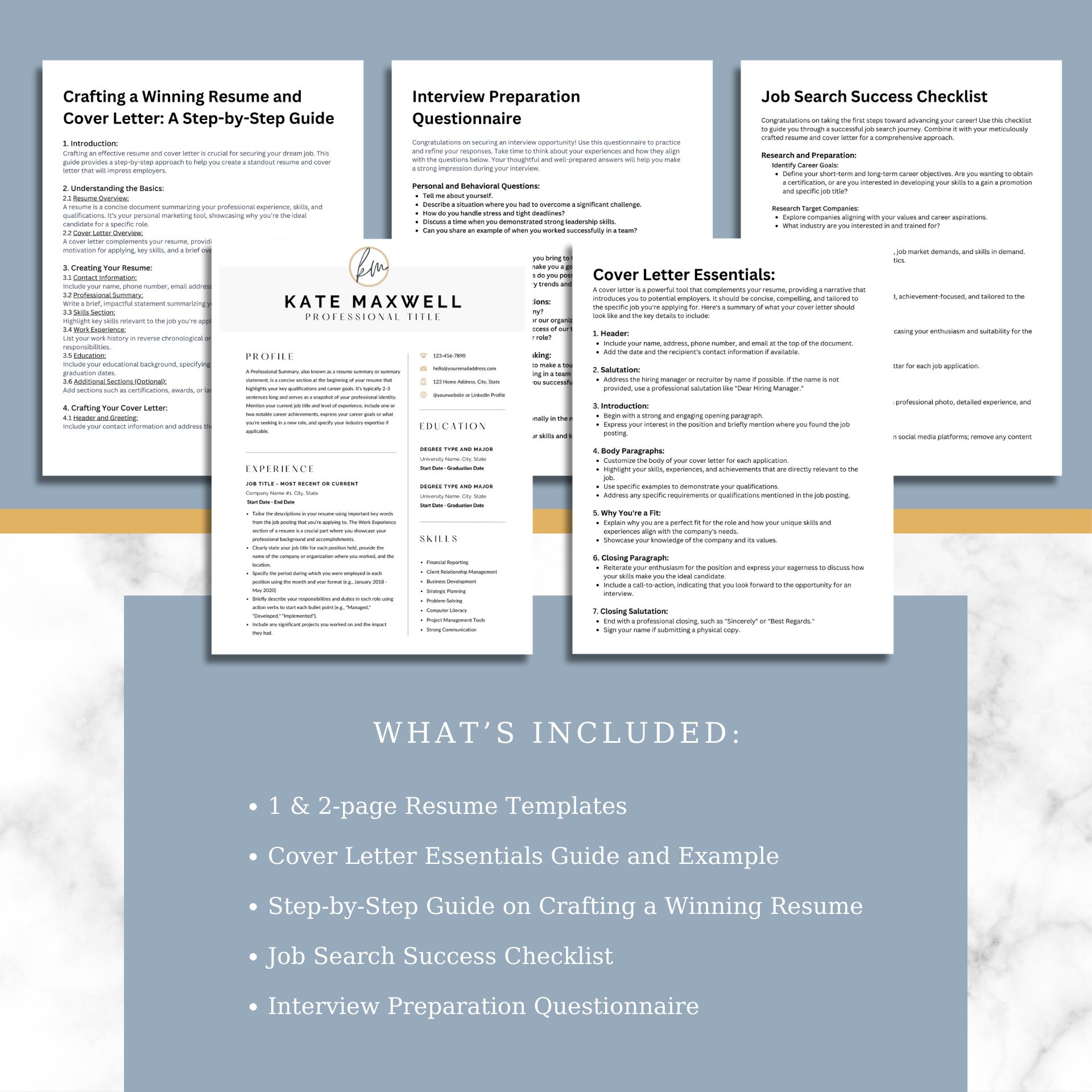 Modern Professional Resume Design: Sleek, Minimalist CV Template, Clean ...