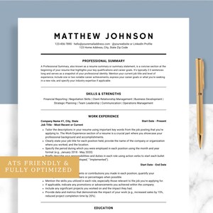 Modern Professional Resume Design: Sleek, Minimalist CV Template, Clean ...