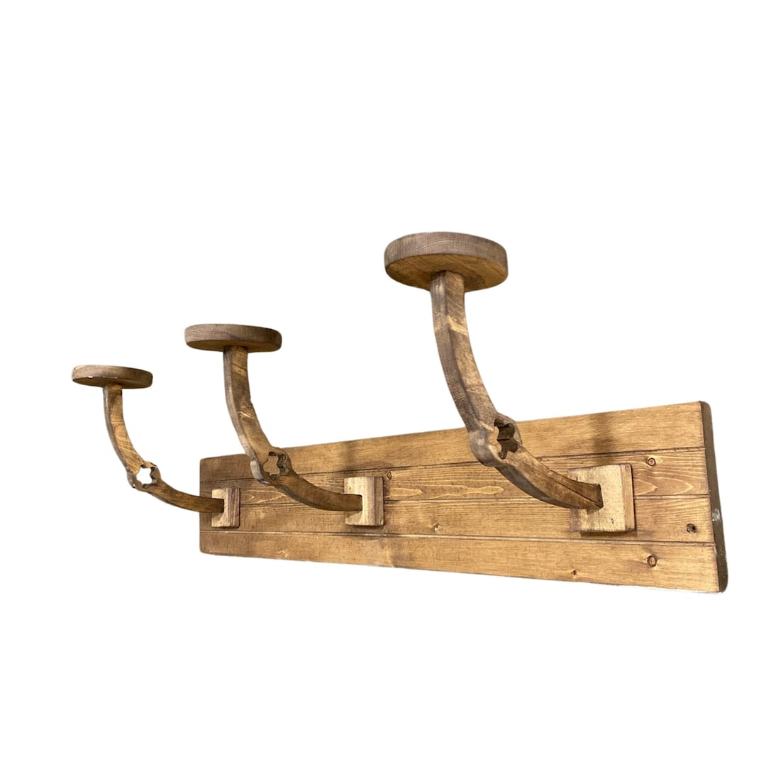 Custom Triple Hook Wood Cowboy Hat Rack - Etsy