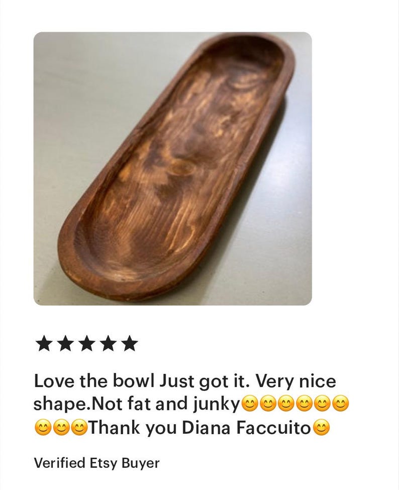 Decorative Bowl Long Rustic Wood Bowl Handcrafted Centerpiece for Home ...