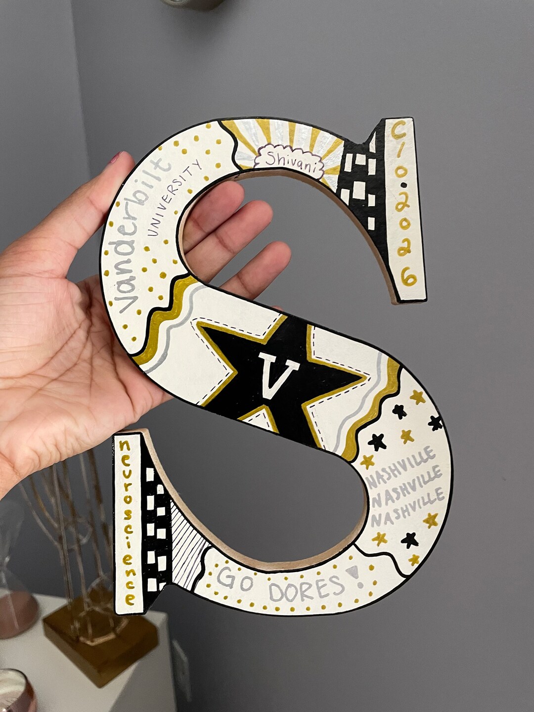 Custom College Letter Personalized Graduation Gift Dorm Decor Wooden - Etsy